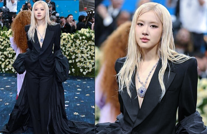 ROSÉ tampil bergaya dalam busana khas rekaan YSL di Met Gala 2025 ...